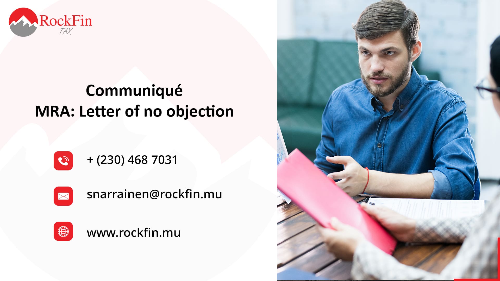 Communiqué MRA: Letter of no objection - RockFin